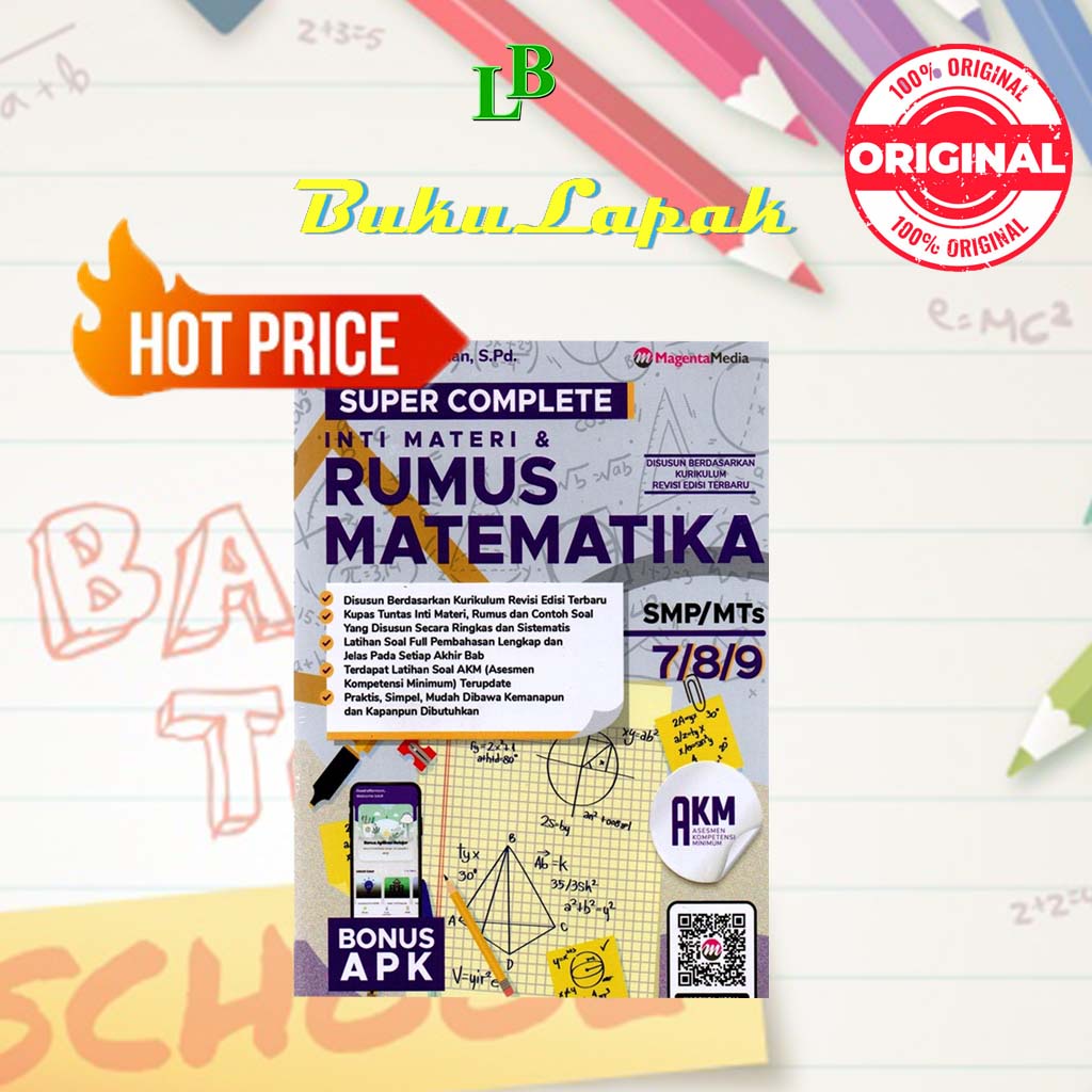 Jual Buku Matematika SMP 7 8 9 - Super Complete Inti Materi & Rumus ...