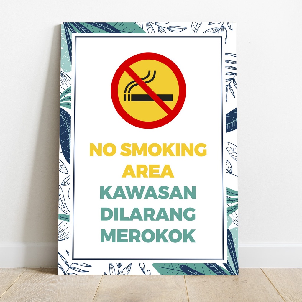 Jual Poster No Smoking Area Kawasan Dilarang Merokok Dekorasi Wall ...