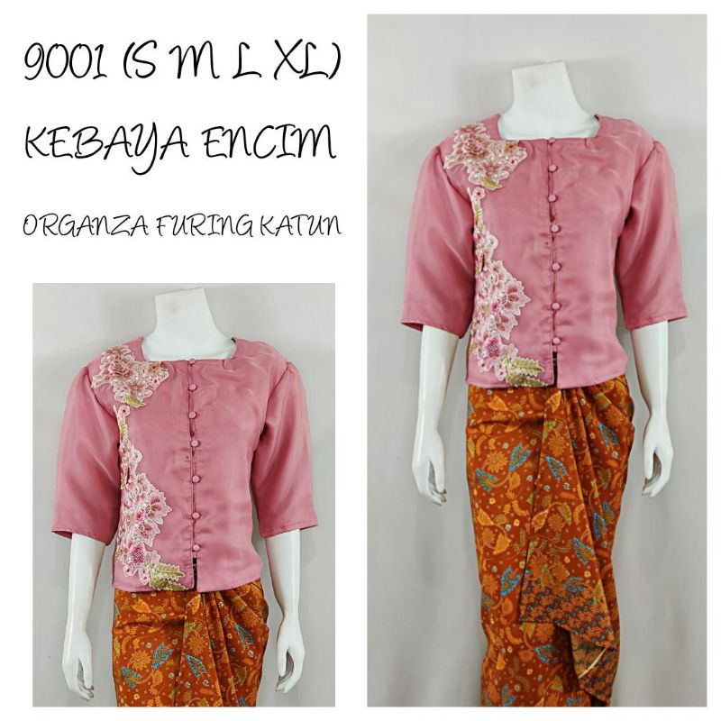 Jual Indah KEBAYA ENCIM MODERN LENGAN 7/8 BORDIR WARNA ORGANZA FURING ...