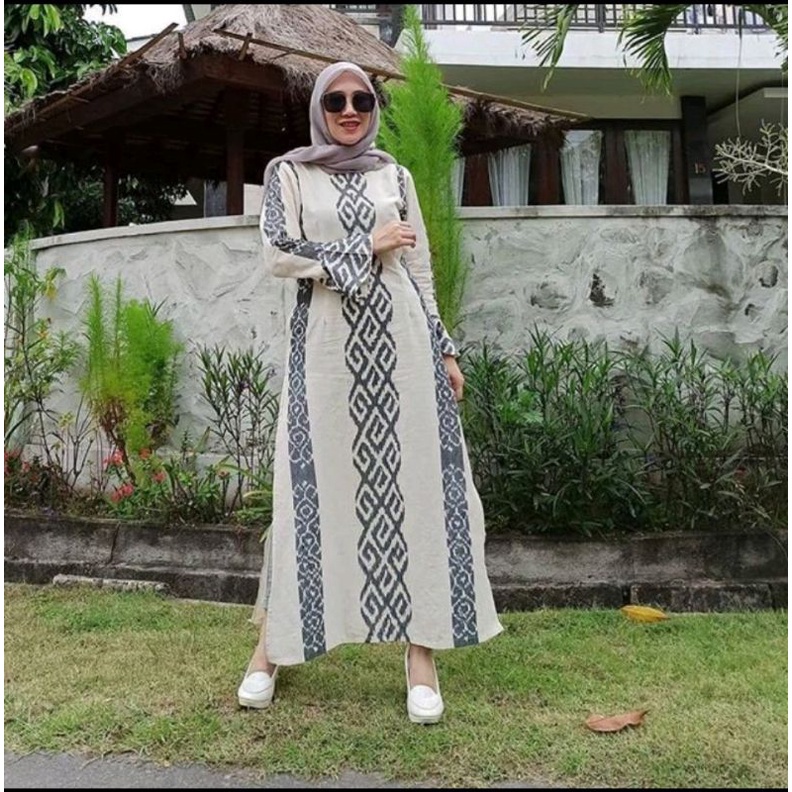 Jual gamis tenun//gamis etnik//baju tenun//baju kondangan//baju pesta ...