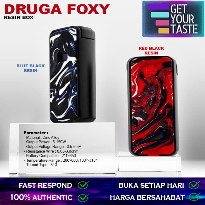 Jual Druga Foxy Resin Box Mod 150W by Augvape | Shopee Indonesia