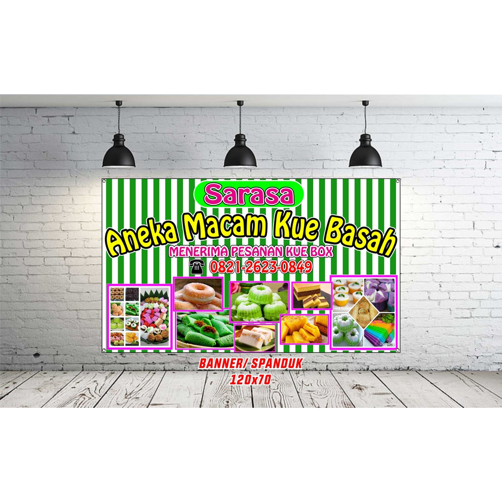 Jual Spanduk Kue Basah, Banner Kue Basah 120x70 cm COD | Shopee Indonesia