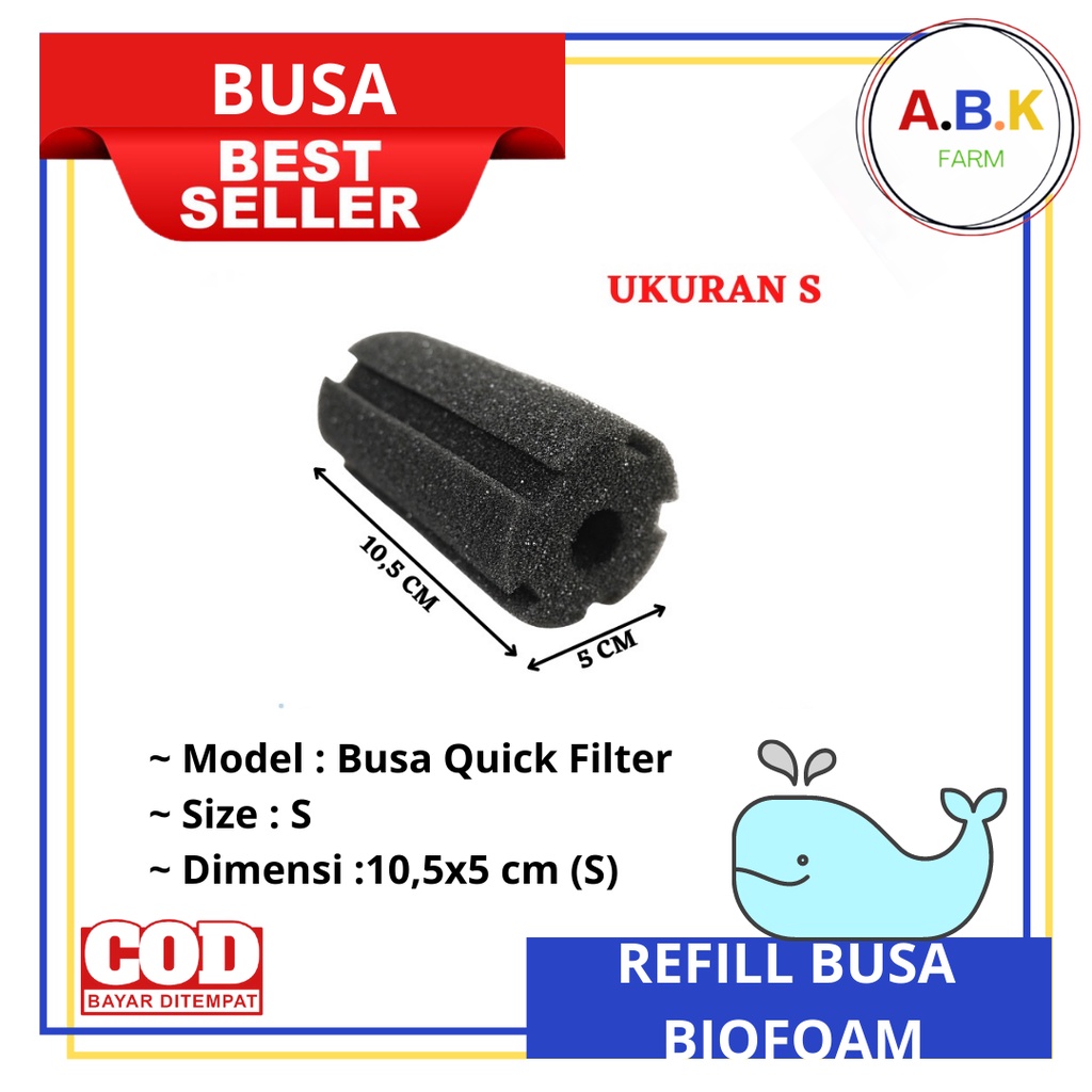 Jual Busa Refill Mini Filter Bio Foam Breeding Round Sponge Aquarium ...