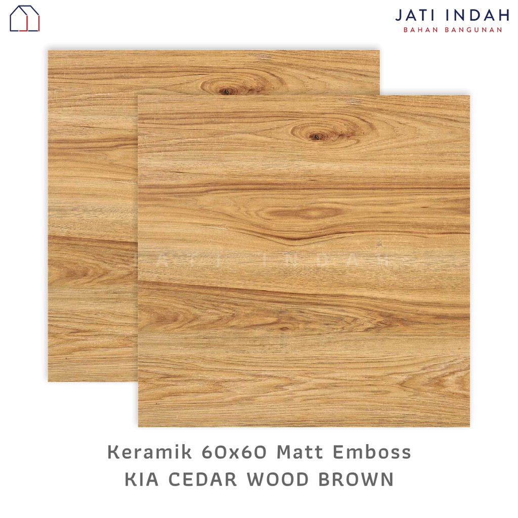 Jual Keramik Lantai Motif Kayu Matt flat 60x60cm Kia Cedar Wood ...