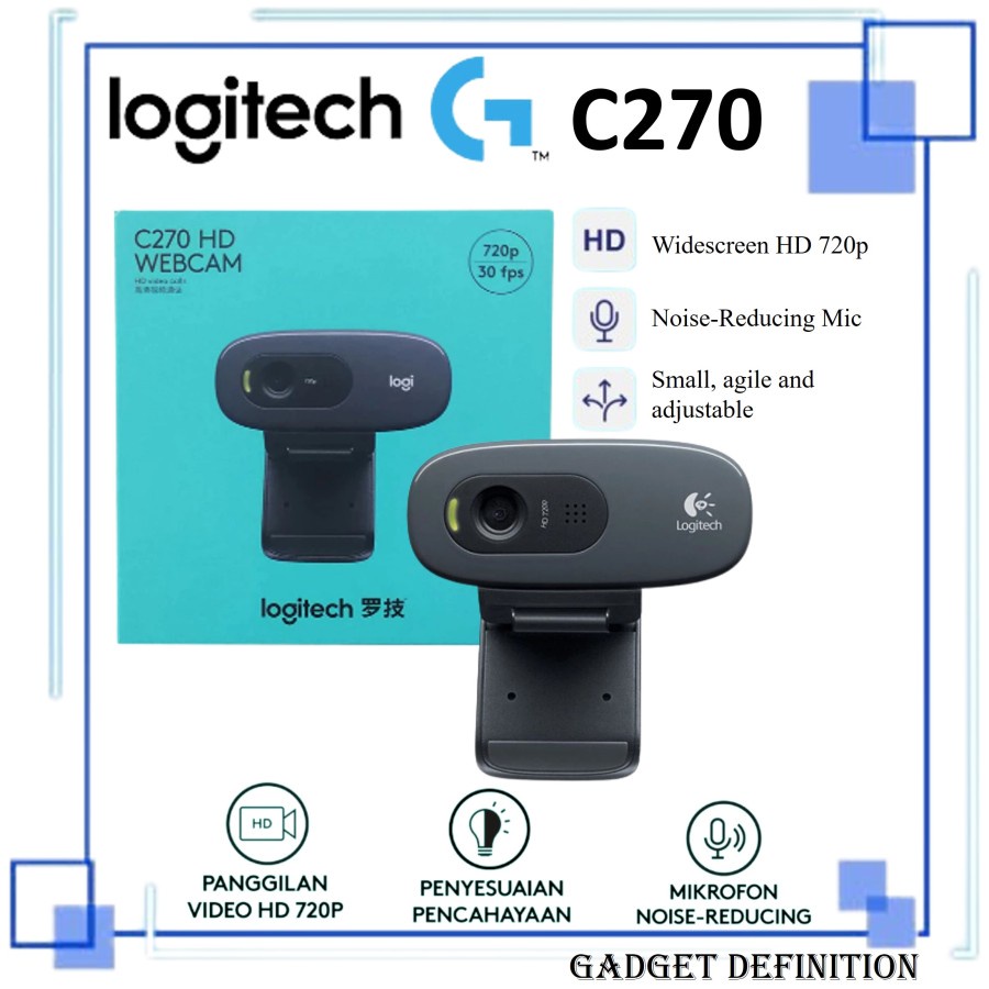 Jual Webcame Logitech C270 HD Original / Webcamera / Kamera pc / laptop ...