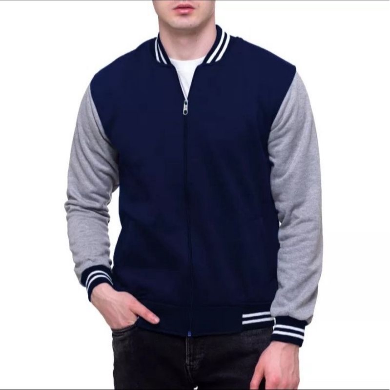 Jual Jaket Baseball Varsity Kombinasi Resleting Polos Premium / Jaket ...