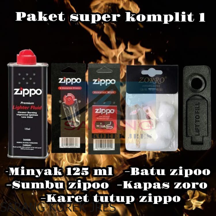 Jual PAKET KOMPLIT- MINYAK ZIPPO+BATU+SUMBU+KAPAS | Shopee Indonesia