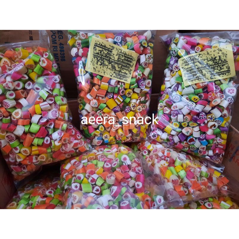 Jual STICKY CANDY KILOAN 250 GRAM PERMEN STIK PERMEN ROLL PERMEN ROCKIE ...