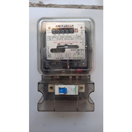 Jual kwh meter metbelosa 5(20) A +MCB 2A dan dudukan MCB | Shopee Indonesia