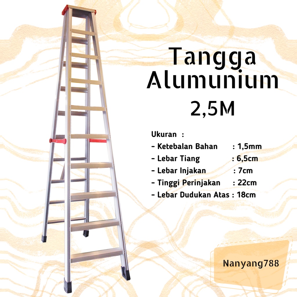 Jual TANGGA / 2.5 METER / TANGGA LIPAT / TANGGA ALUMINIUM ORIGINAL 2.5M ...
