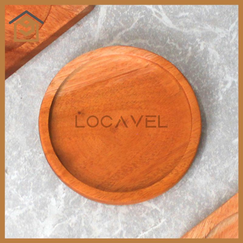 Jual LOCAVEL Coaster Kayu Mahoni / Tatakan Gelas Kayu Mahoni / Alas ...