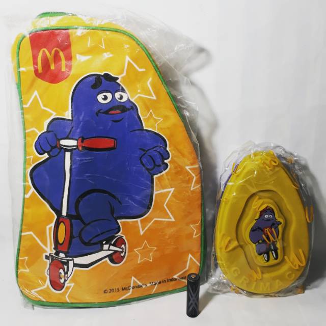 Jual Tas Kotak Tempat Makan Meal Box Maskot Mcdonalds Happy Meal Mcd Jadul Grimace Langka ...