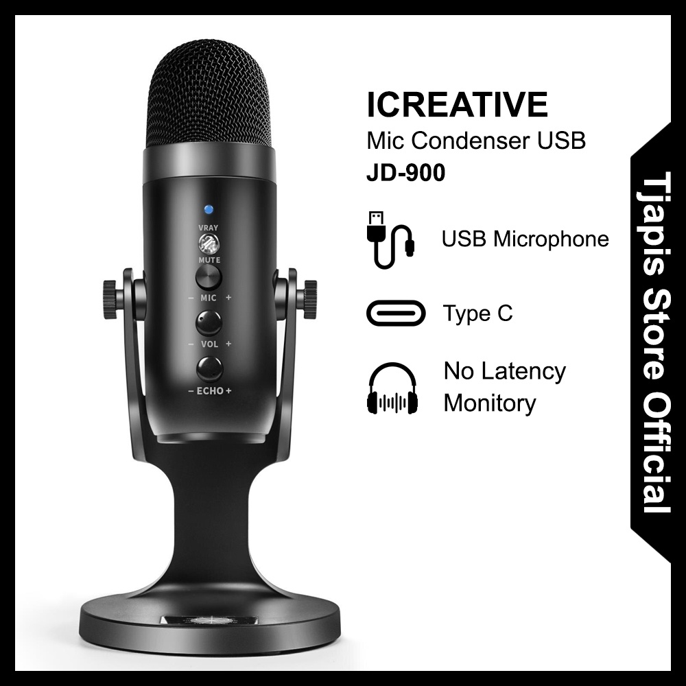 Jual ICREATIVE MICROPHONE CONDENSER USB MIKROFON KONDENSOR STUDIO WITH ...
