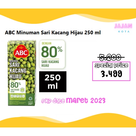 Jual ABC Minuman Sari Kacang Hijau 250 ml | Shopee Indonesia