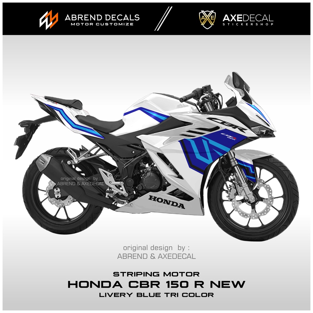 Jual DECAL STRIPING CBR 150 R NEW 2021 LIVERY BLUE TRI COLOR / STIKER ...