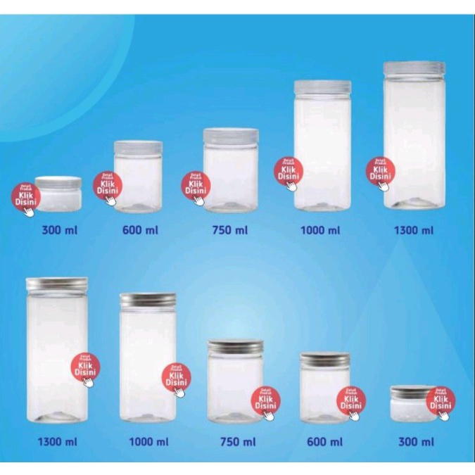 Jual (ECERAN) ANEKA TOPLES PLASTIK PREMIUM | Toples Tabung SILINDER PLASTIK 200ml 300ml 400 ml ...