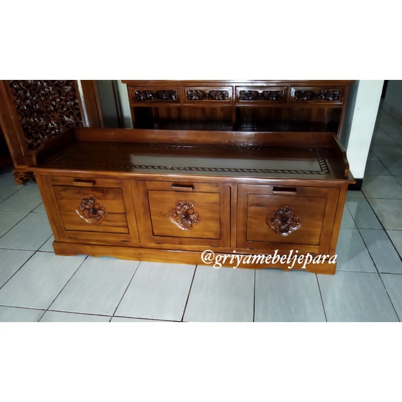 Jual rak sepatu duduk kayu jati jepara | Shopee Indonesia