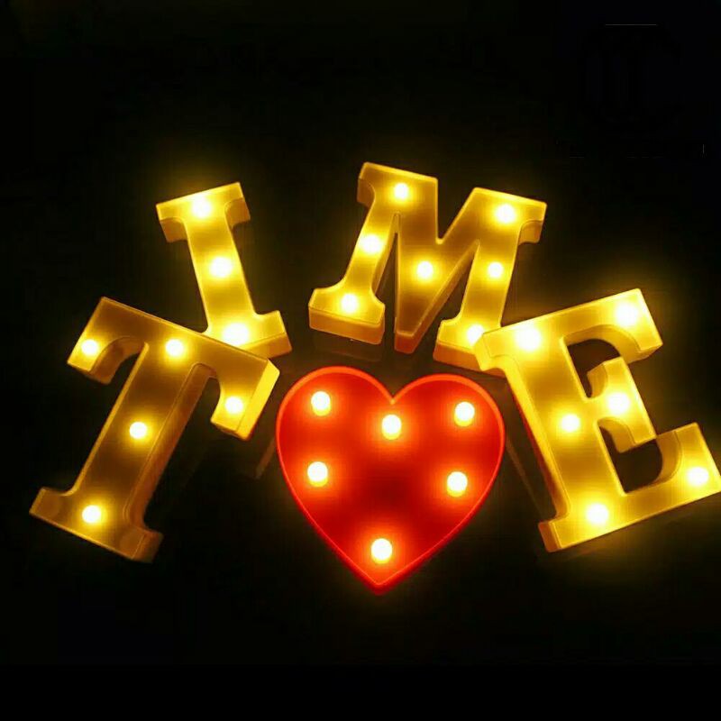 Jual READY Lampu Huruf LED 16 cm Lampu Hias Alfabet Meja Gantung ...