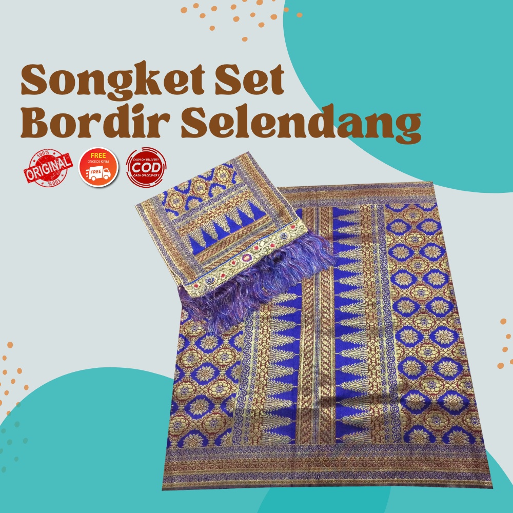 Jual Songket Palembang Asli Tenun | Songket Couple | Kain Songket | Kain Palembang | Bordir ...