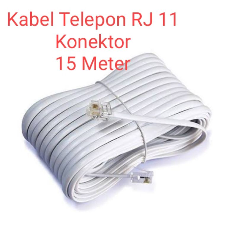 Jual KABEL LINE TELEPON KONEKTOR RJ 11 PANJANG 15 METER | Shopee Indonesia