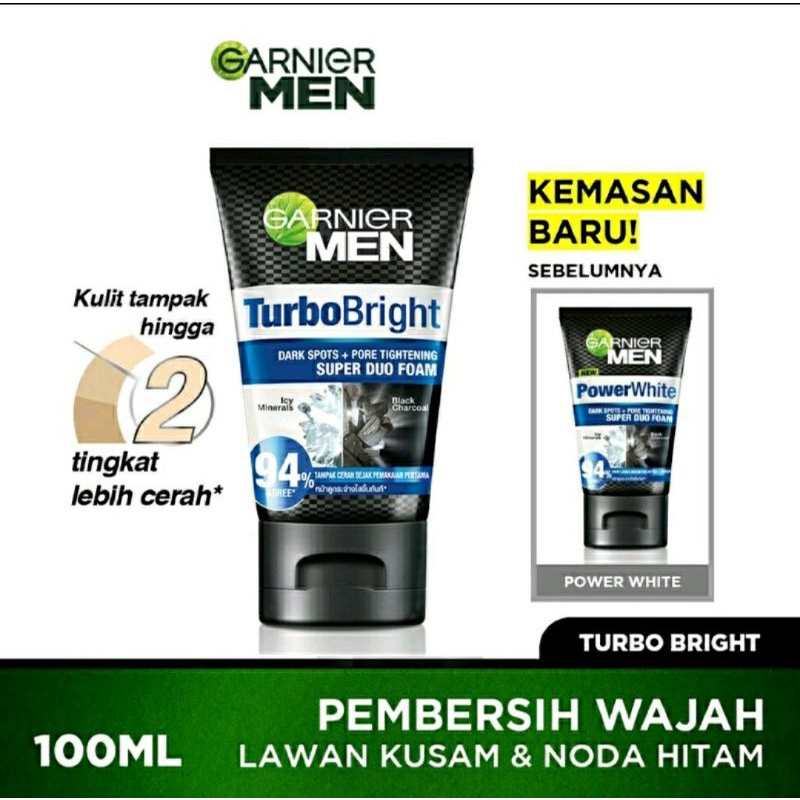 Jual Garnier Men Turbo Bright 100 ml (Power White) Super Duo Foam Sabun ... Jual Garnier Men Turbo Bright 100 ml (Power White) Super Duo Foam Sabun ...