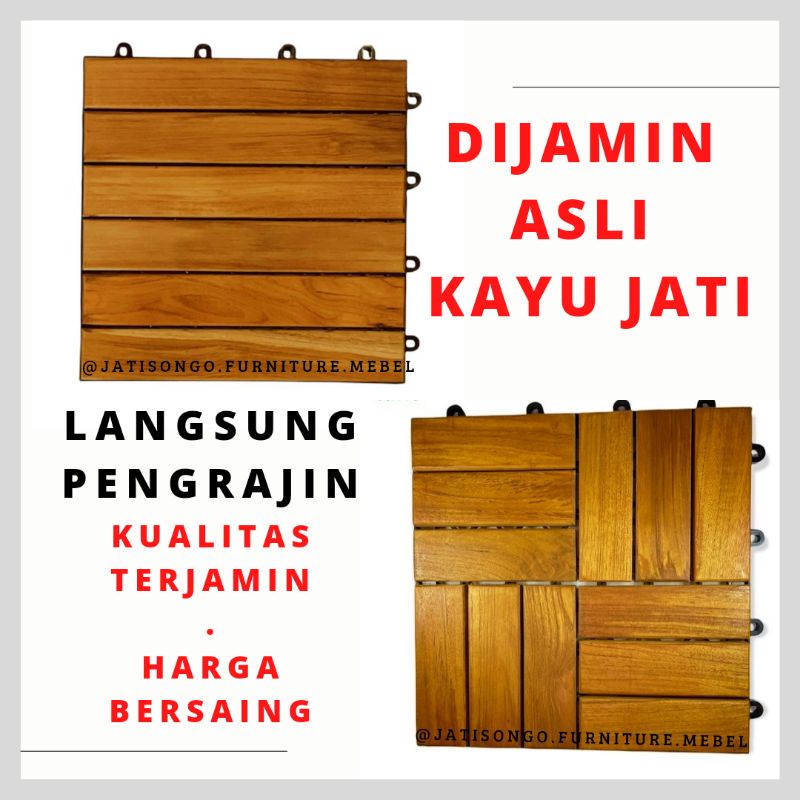 Jual Decking Tile / Ubin Parket lantai kayu jati asli bongkar pasang ...
