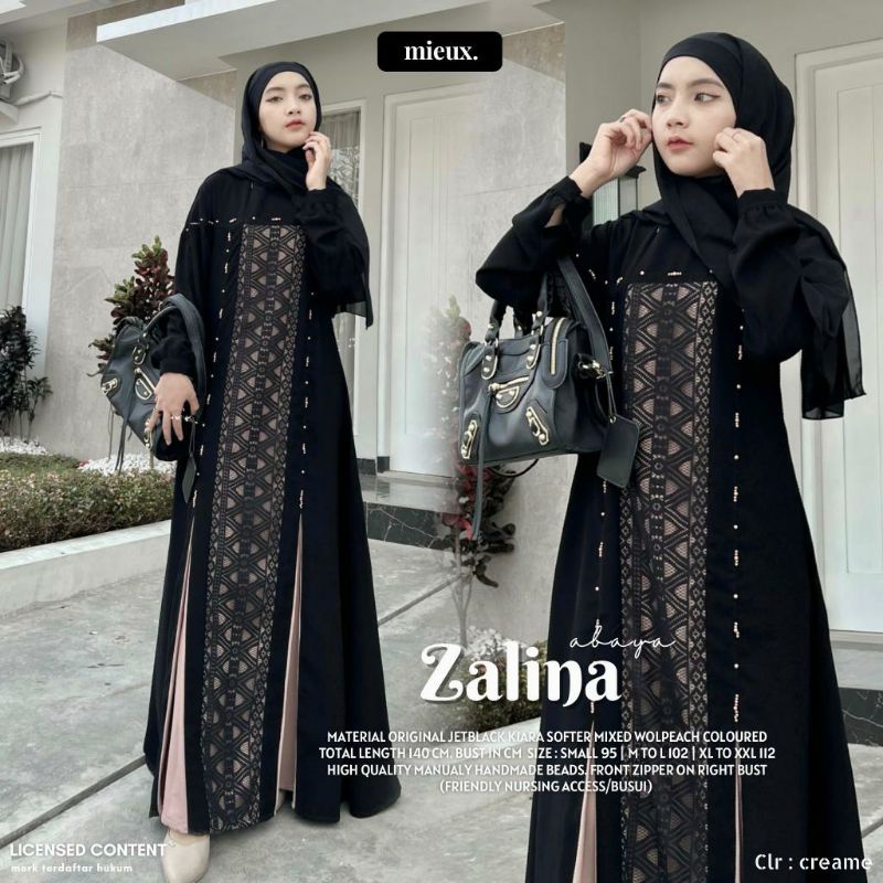 Jual Zalina Abaya Mieux Gamis Warna Hitam Bahan Jetblack Super ...