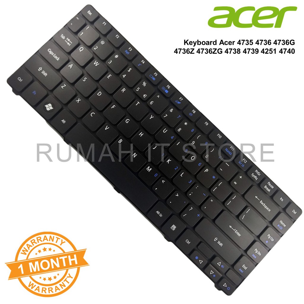 Keyboard Acer Aspire 4736 4741 4735 4738 4739 4251 4740 4750 4540 4551 ...