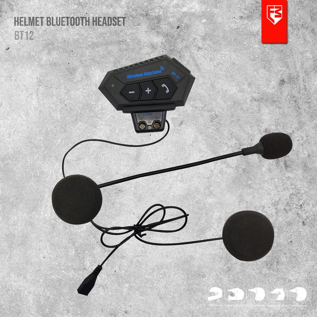 Jual Headset Bluetooth Helm Motor BT12 | Shopee Indonesia