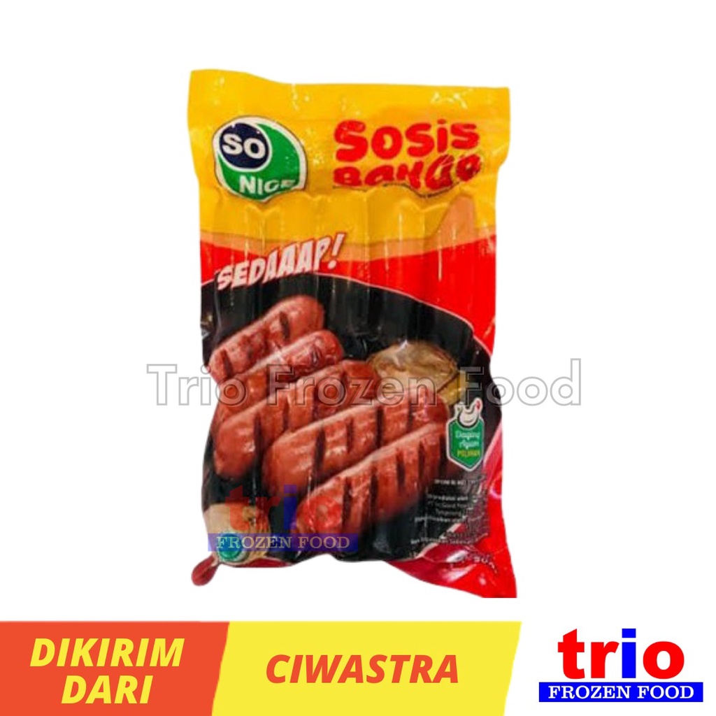 Jual So Nice Sosis Bakar Sapi Kombinasi Ayam isi 10 pcs 500 gr | Shopee Indonesia