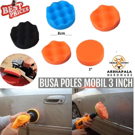 Jual Busa Poles Mobil Motor Spon Sponge Poles Kompon Waxing Pad Velcro ...