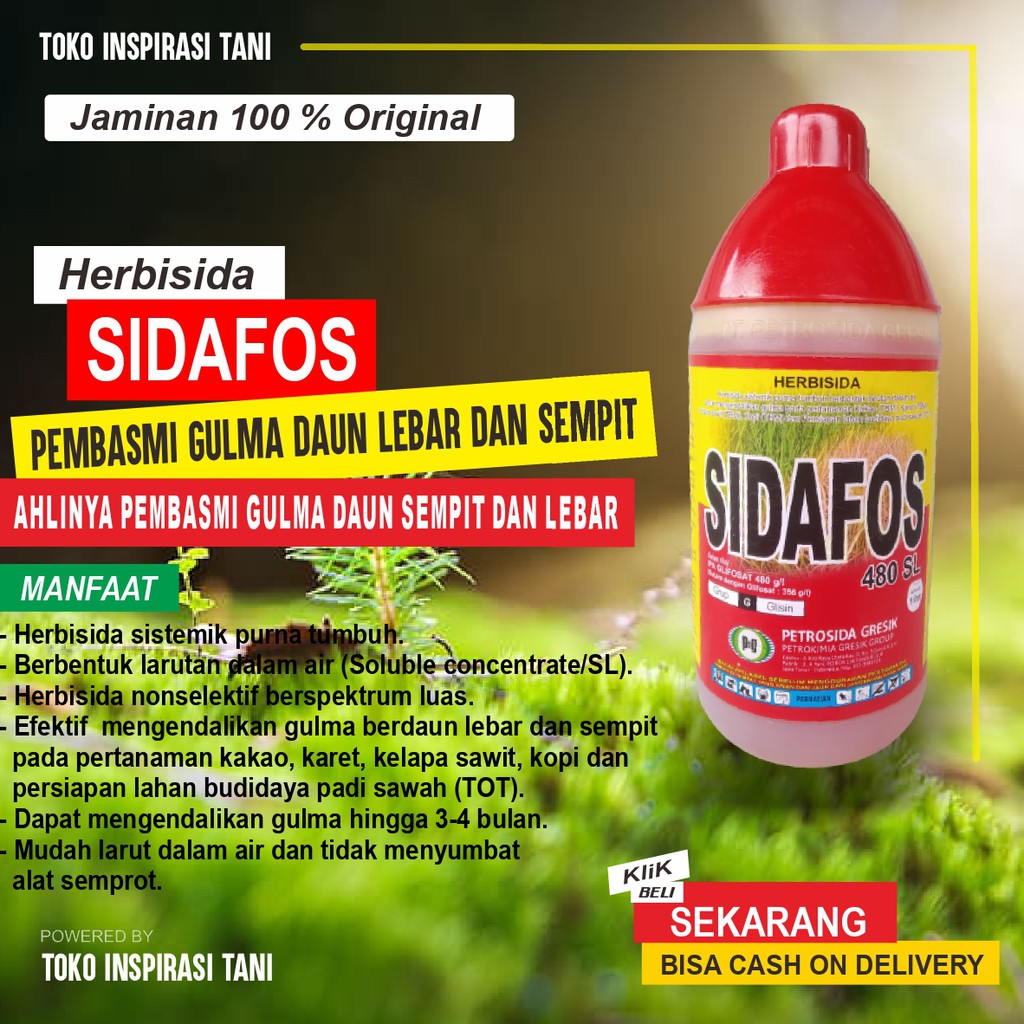 Jual Sidafos 480 SL Herbisida Sistemik 1 Liter/Herbisida Sidafos 480 SL ...