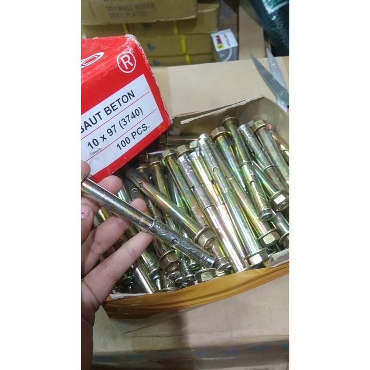 Jual BAUT DYNABOLT/BAUT BETON 10 X97 (10pcs) | Shopee Indonesia