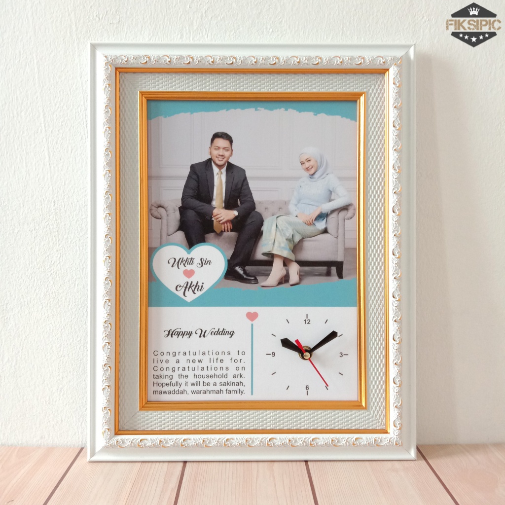 Jual Jam dinding custom - kado pernikahan jam dinding aesthetic ...
