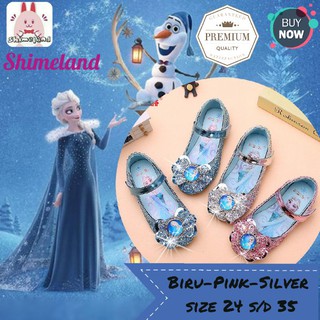 Jual Sepatu Frozen Elsa Glitter Import Flat Shoes Anak Perempuan ...