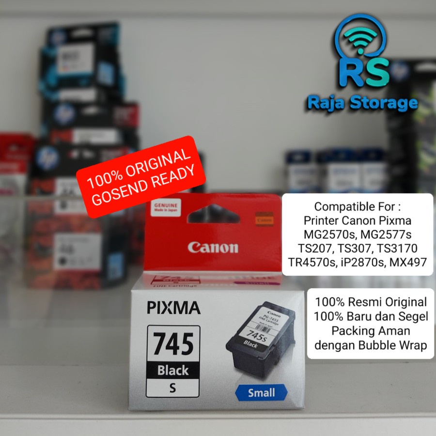 Jual Canon PG745S Black Ink Cartridge Tinta PG 745S Hitam SMALL Printer ...