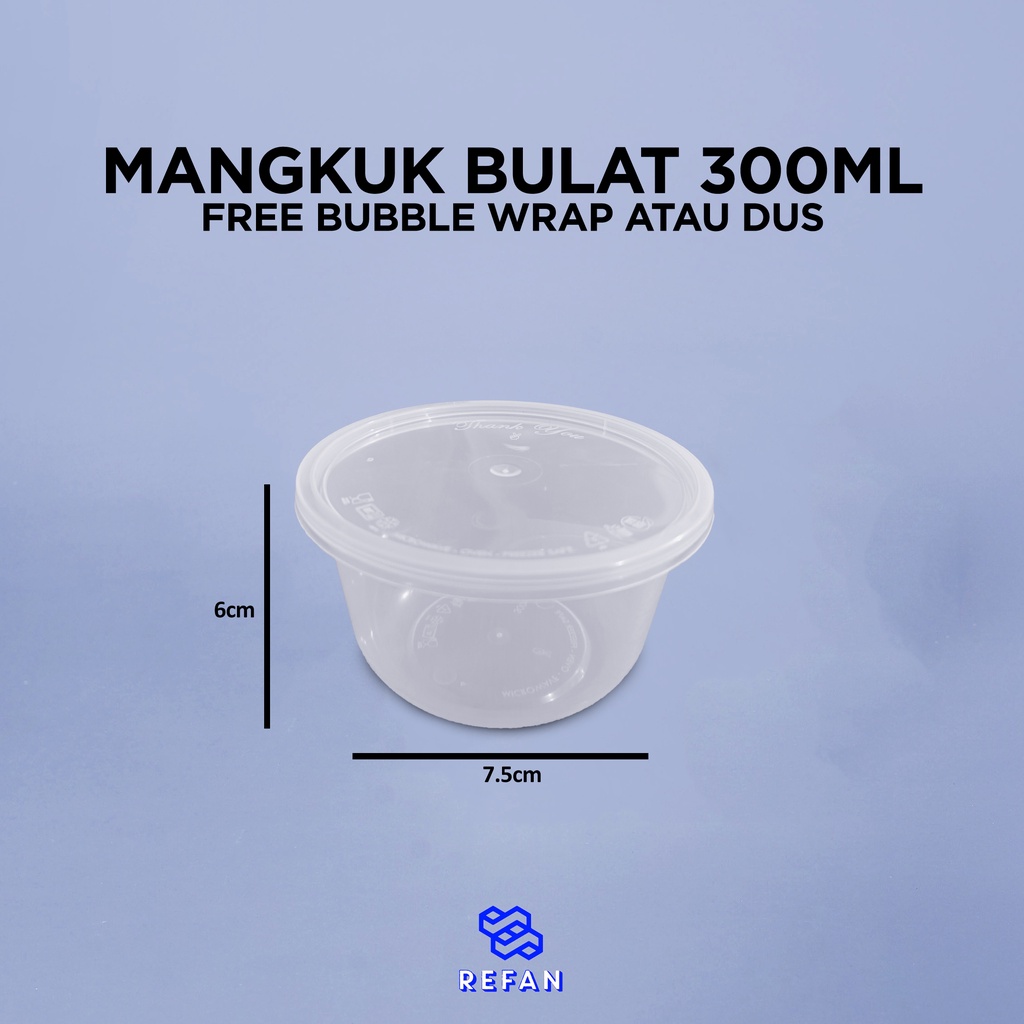 Jual Thinwall Bulat 300ML / Mangkok Plastik 300 ML / Food Container ...