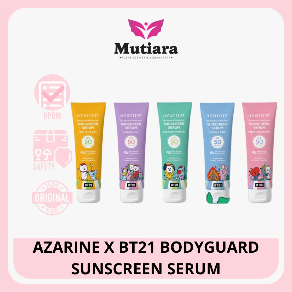Jual AZARINE X BT21 BODYGUARD MOISTURIZER SUNSCREEN SERUM 100ML ...