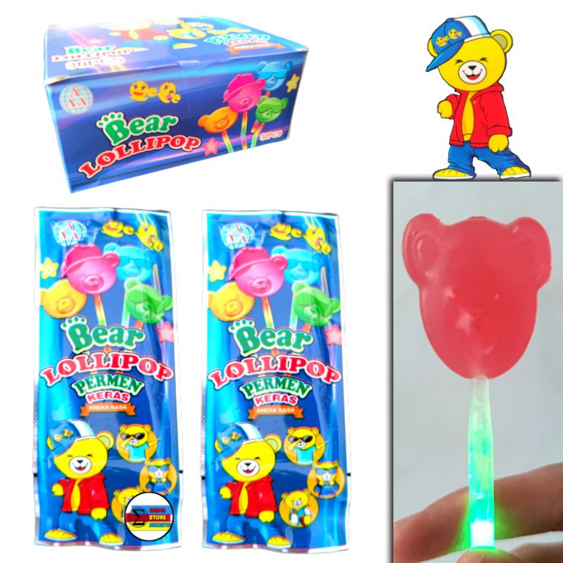 Jual Permen Lolipop Jadul Lightstick Teddy Bear - Permen Lollipop ...