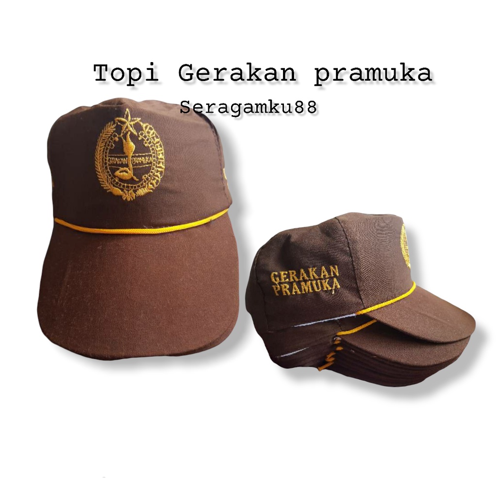 Jual Topi Gerakan Pramuka - Topi pramuka Bordir SD SMP SMA | Shopee ...