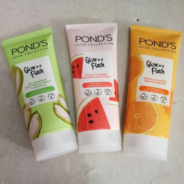 Jual Ponds juice collection glow in a flash facial foam 90gr | Shopee ...