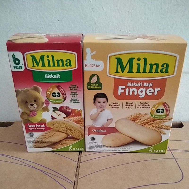 Jual MILNA BISKUIT BAYI FINGER ORIGINAL & APEL JERUK | Shopee Indonesia