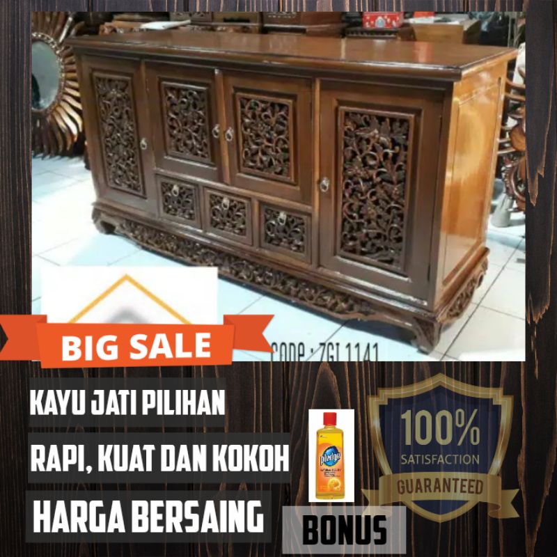 Jual MEJA BUFET BUFFET BUPET TV KAYU JATI PALEMBANG UKIR RUANG TAMU ...