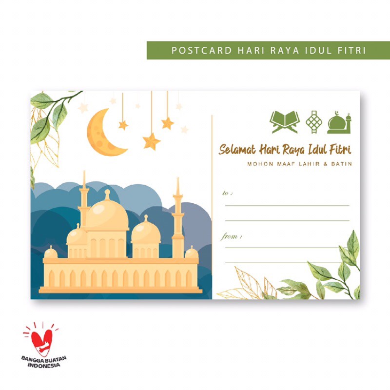 Jual Kartu Ucapan Postcard Lebaran Idul Fitri Ramadan Kareem Puasa ...