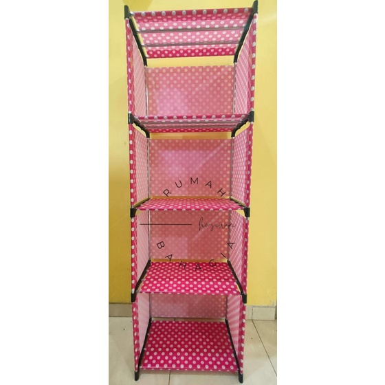 Jual Rak buku portable rak serbaguna/Rak Serbaguna 5 Susun ( 4 Ruang ...