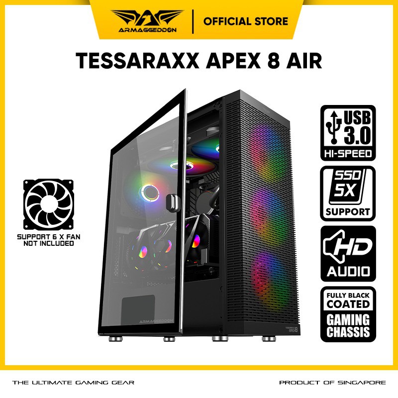 Jual Casing PC Gaming Armaggeddon Tessarax Apex 8 E-ATX - Vertical ...