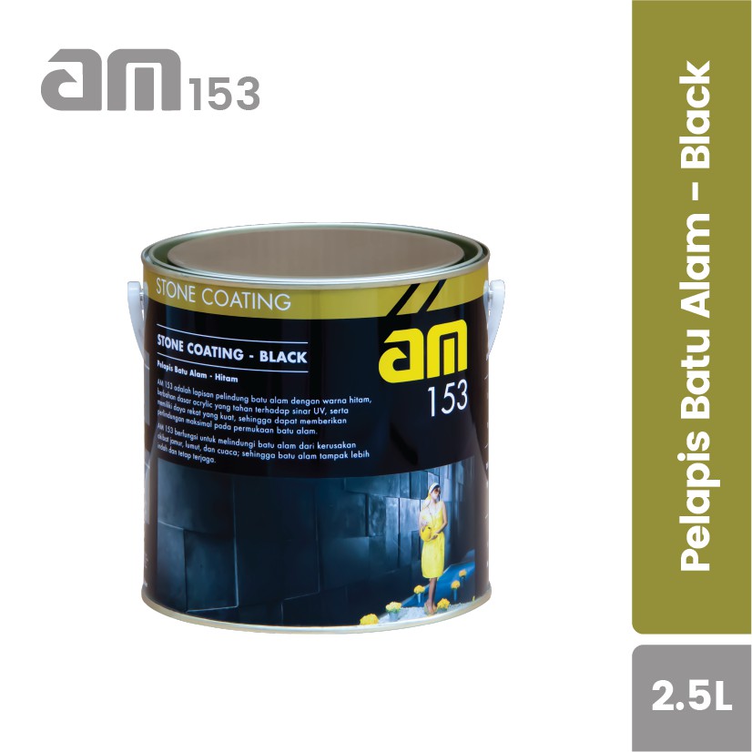 Jual AM Mortar AM 153 Black Matte - Pelapis Batu Alam kemasan 2,5liter ...