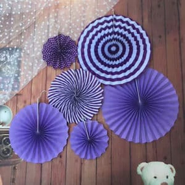 Jual Paper Fan Dekorasi SET PURPLE EDITION | Paper Fan PURPLE Set ...