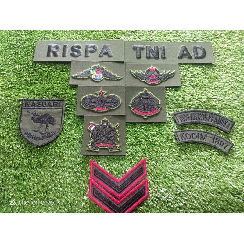 Jual atribut pdl tni custom sudah pakai pengeras badge nametag | Shopee ...