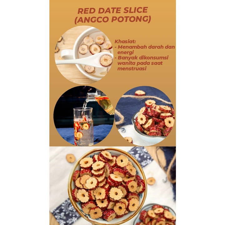 Jual Angco Potong Dried red dates angco iris ang cho ang co irisan ...